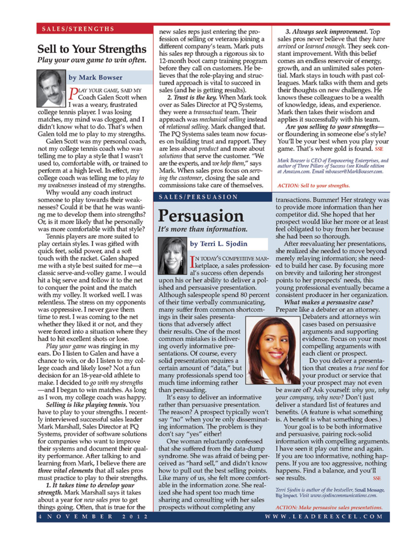 Terri on the cover of Sales & Service Excellence Magazine – Terri ...